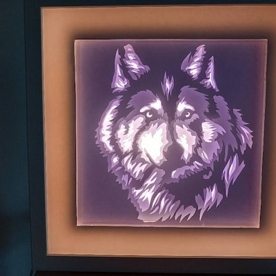Wolf Paper Cut Light Box Template, Shadow Box, 3D Papercut Lightbox Svg ...
