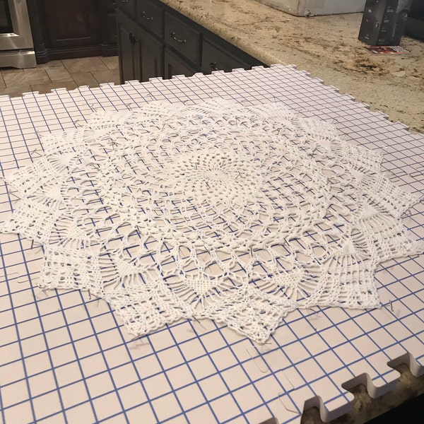 2 Color Crochet Candy Dish Doily Pattern Retyped Large Print Pattern ...