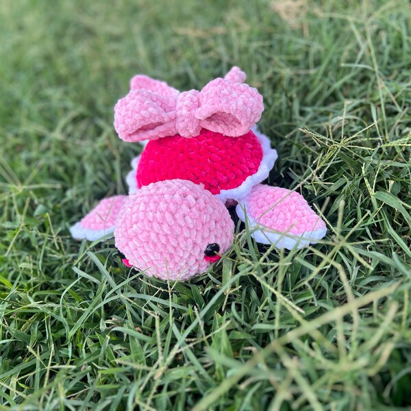 Bow and Heart Turtle Crochet Pattern Valentines Day 2-in-1 Pattern PDF ...