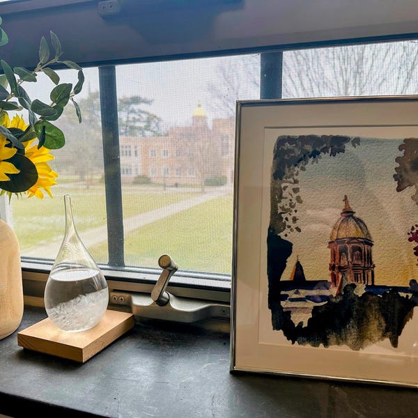 University of Notre Dame Touchdown Jesus Hesburgh Library Watercolor ...