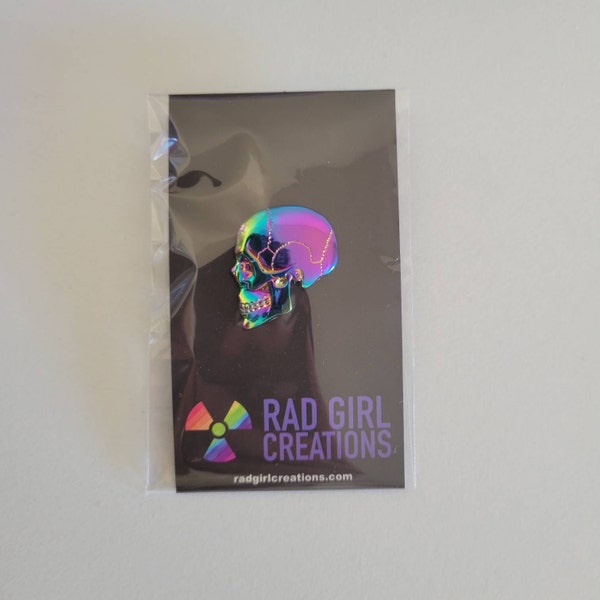Rainbow Annodized 3D Skull Pin - Etsy