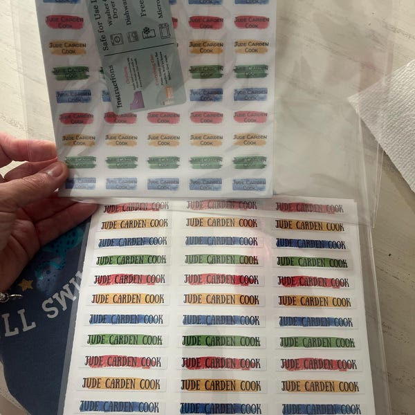 72 Skinny School Supply Labels - Dishwasher Safe - Waterproof Labels ...