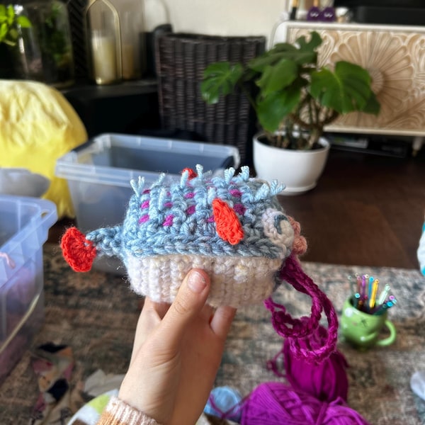Pufferfish Purse | Amigurumi Fish - Drawstring Bag Pattern - Etsy