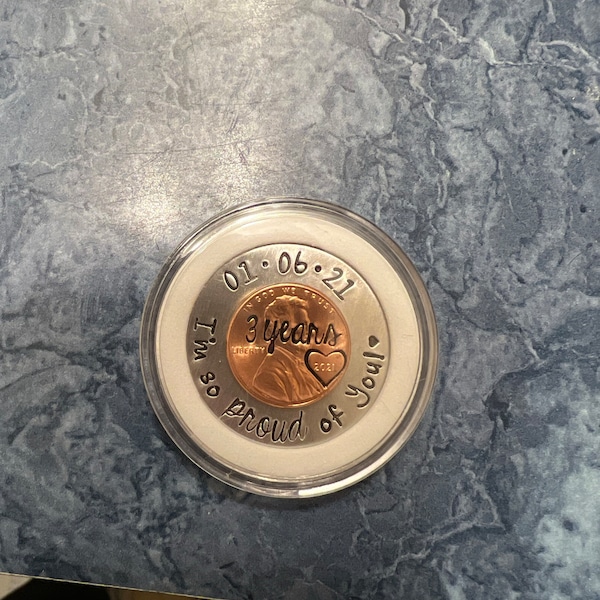 Personalized Sobriety Coin and Case, Sobriety Gift, AA Recovery Gift ...
