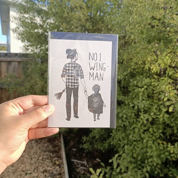 Father's Day. Witch Costume Card. Risograph Card. Card for Dad ...