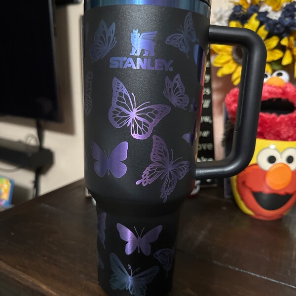 Stanley Butterfly Pale Lime Green 40oz Custom Laser Engraved Authentic ...