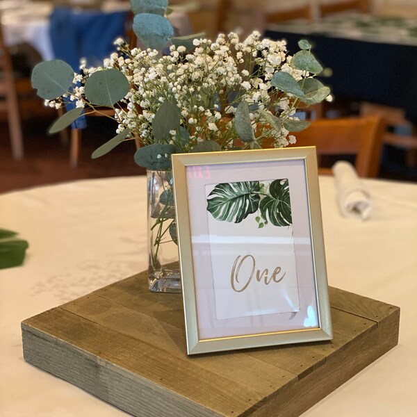 Tropical Table Numbers, EDITABLE, Printable Greenery Seating Template ...