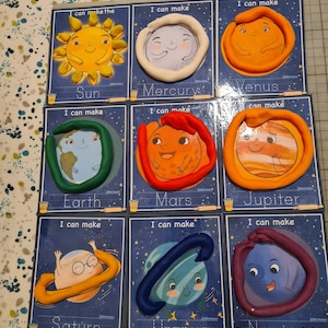 Solar System Outer Space Play Doh Mats Fine Motor Skills Visual Cards ...