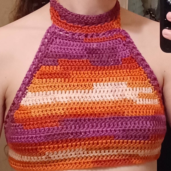 Crochet Pattern Halter Crop Top Festival Top Etsy