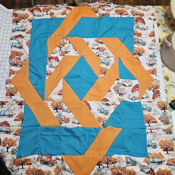 Digital PDF Quilt Block Pattern|interlocked Squares Quilt Block Pattern|slip Knot|modern ...