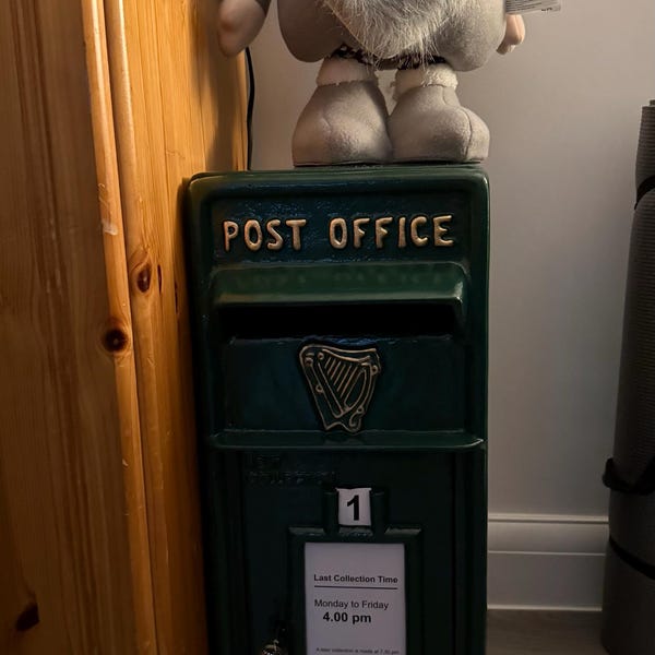 Post Box Irish Shamrock Green Cast Iron Pillar Wall Mounted Free ...