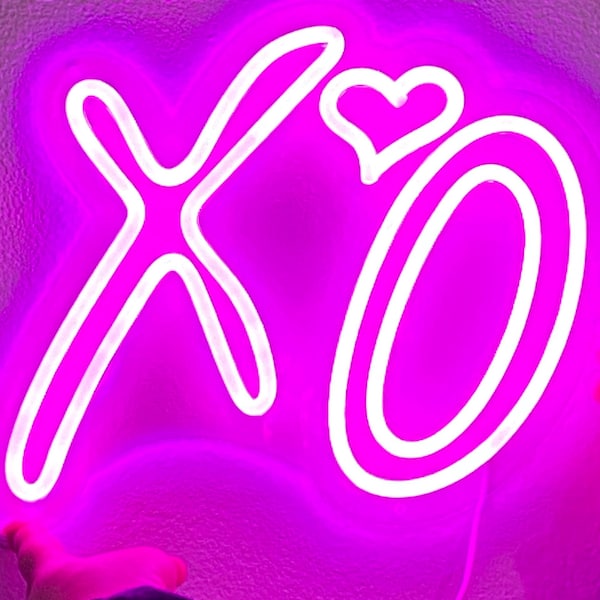 XO Neon Sign, Custom Room Neon Decor, XO Heart Led Neon Sign , Neon ...