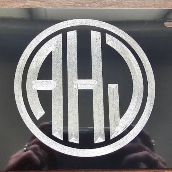 Engraved Custom Personalized Circle Monogram License Plate Car Tag ...