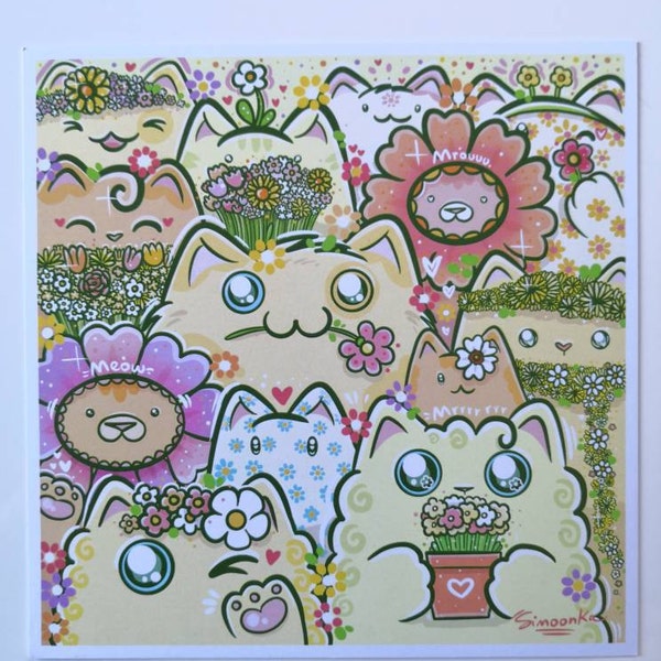 Bunch of Gingerbread Cats Art Print | Cute Art Prints | Cat ...