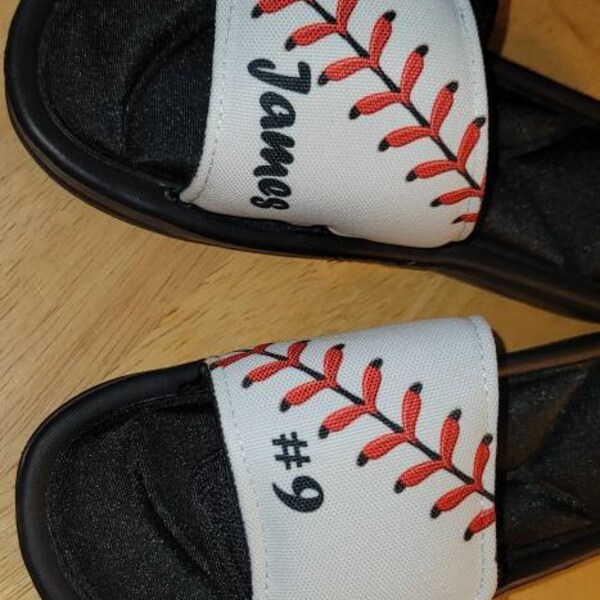Custom Baseball Slides Flip Flops Sandals - Custom Baseball Sandals ...