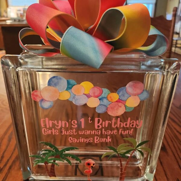 Family Glass Block Bank/ Piggy Bank - Etsy
