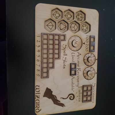 Deluxe Handmade Laser Cut Wooden Wizard Class Board for Dungeons and ...