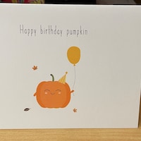 Happy Birthday Pumpkin Card, Orange Pumpkin, Autumn Birthday Card ...