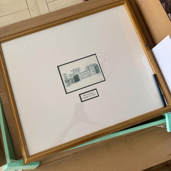 20x24 Signature Mat WITH Frame. Silver, Gold, White and Black ...