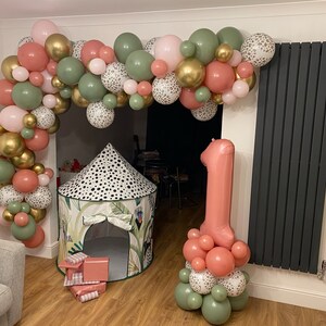 DIY Large 55 Safari Birthday Balloon Sculpture, Sage Green and Dusky ...