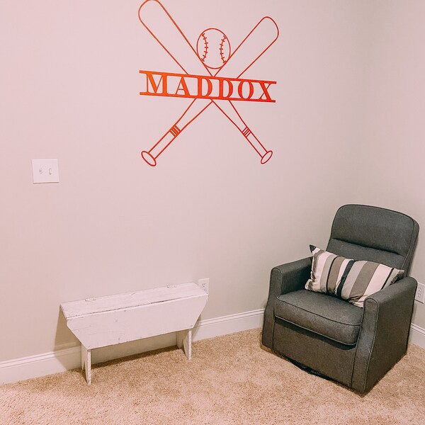 Personalized Metal Baseball Sign, Boys Baseball Art, Outdoor Patio ...