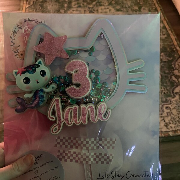 Mercat Gabby Cat Playhouse Inspired Custom Cake Topper - Etsy