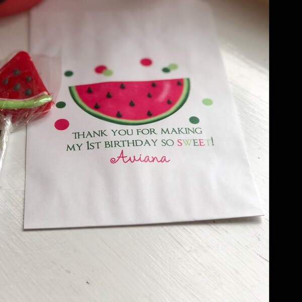 Watermelon Birthday Party, Candy Bags, Favor Bags, Watermelon Party ...