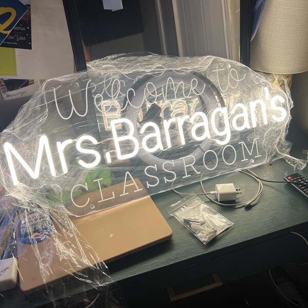 Teacher Name Neon Sign for Classroom, in This Classroom Neon Sign ...