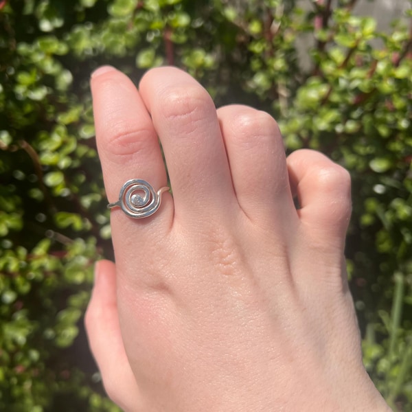 Sterling Silver Fidget Ring, Anxiety Ring, Spinner Ring, Fiddle Ring ...