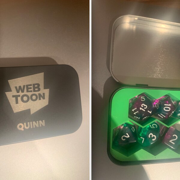 Dice DND Box Travel Tin 17 Insert Color Options Personalized and ...