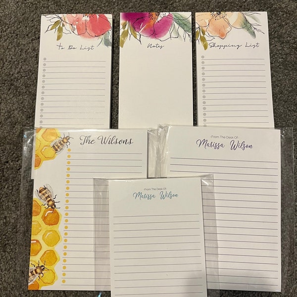 Pastel Garden Floral Notepad Set of 3 | Magnetic to Do List Desk Pad ...