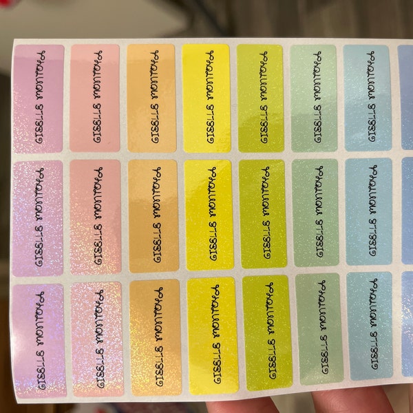 Custom Glitter School Stickers - Personalized Waterproof Labels for ...