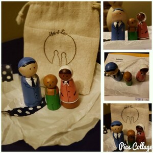 Madeline Inspired, Story Book Character Peg Dolls, Handpainted Peg ...