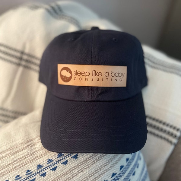 Custom Logo Dad Hats, Company Logo Hat, Leather Patch, Laser Engraved ...