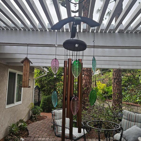 Garden Chime Beautiful Sound Metal, Glass, Personalized Card on Request ...