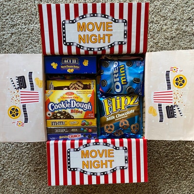 Movie Night Care Package Stickers / College Student Gift Box ...