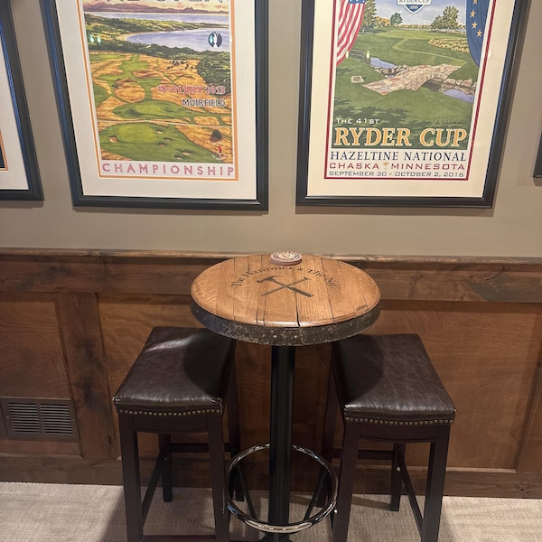 Pub Table 42" Tall With Footrest - Laser Engraved - Etsy