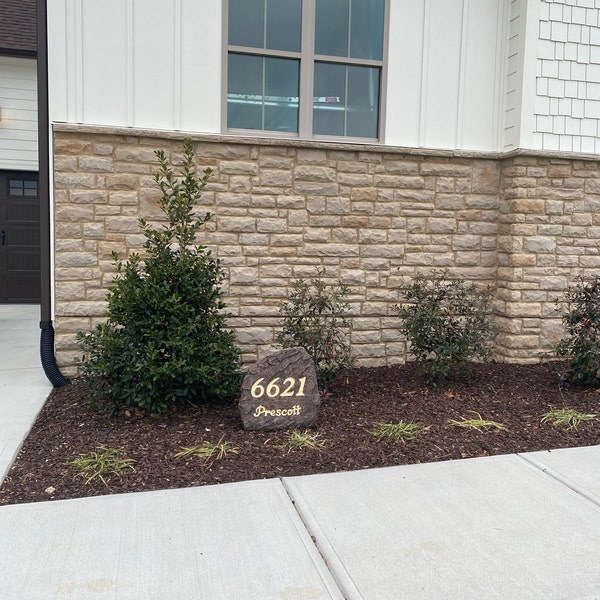 Address Stone - Artificial - With House Number and Address, Text or ...