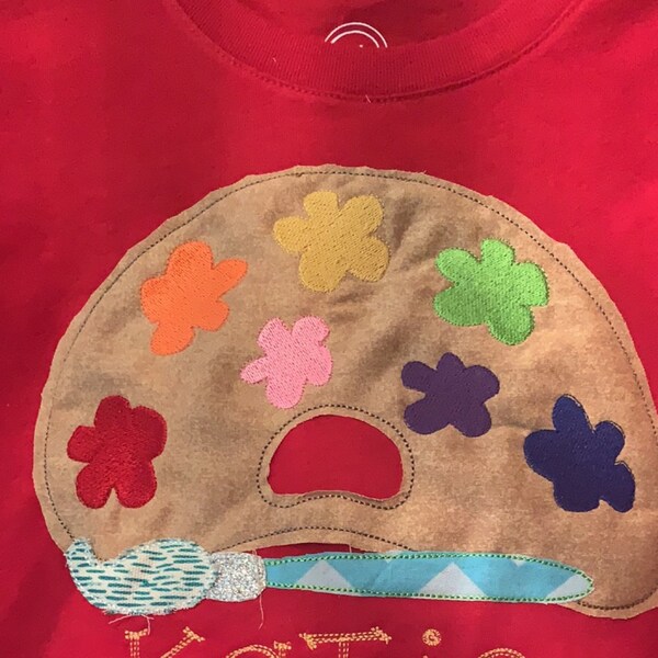 Paint Palette Applique, Back to School Art Embroidery - Etsy