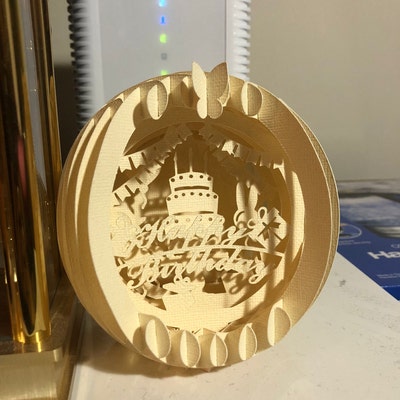 3D Birthday Popup Sphere Papercraft Template, Papercut SVG, Png Pdf ...