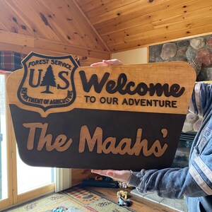 Park Style Welcome Sign Parks System Inspired Family Name | Etsy