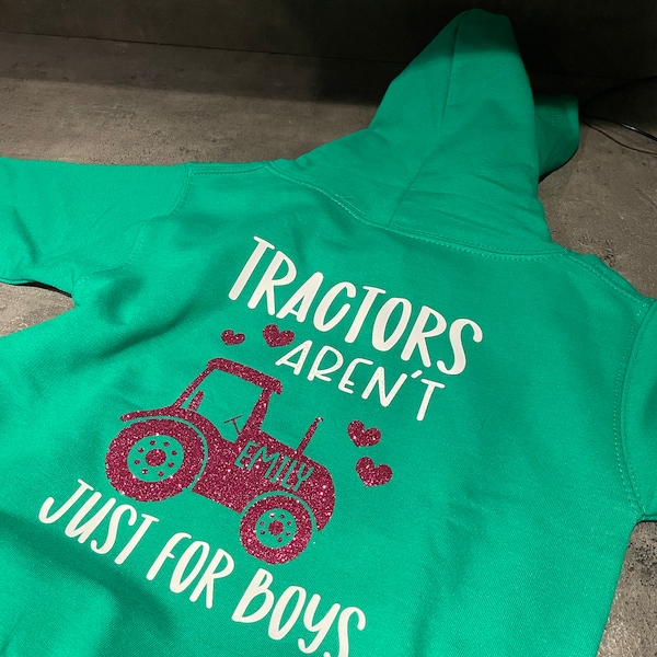 Personalised Kids Tractor 'trainee Little Farmer' Hoodie Jumper - Etsy UK