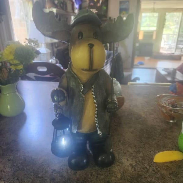 Solar Moose Garden Statue Moose Solar Lantern Figurine Moose - Etsy