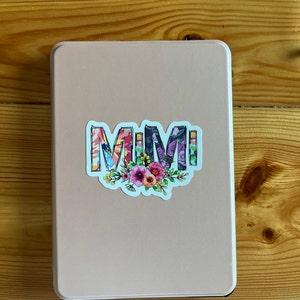 Mimi With Flower Design Waterproof Vinyl Sticker, Water Bottle, Tumble ...