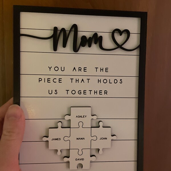 Custom Mothers Day Puzzle Sign | Mom You Are the Piece That Holds Us ...