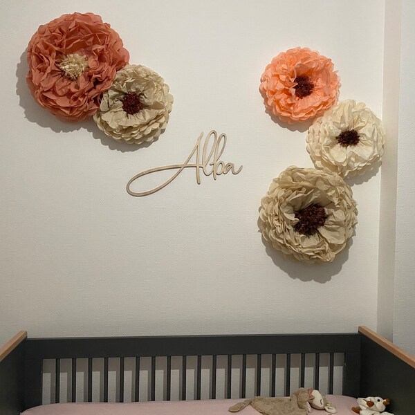 Oversized Paper Flowers 9 Units Flower Backdrop Wall. Party Centerpiece ...