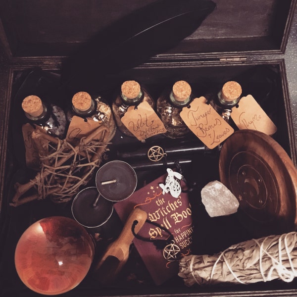 Witch Box Gift Set in Wooden Chest Witchcraft & Wicca Gift Witchcore ...