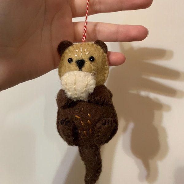Otter Ornament - Felt Wool Fair Trade Christmas Decor Handmade in Nepal ...