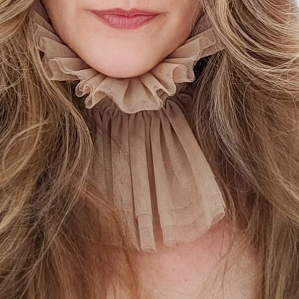 Multipurpose Black Tulle Ruffle Bolero - Wide Sash - Elizabethan ...