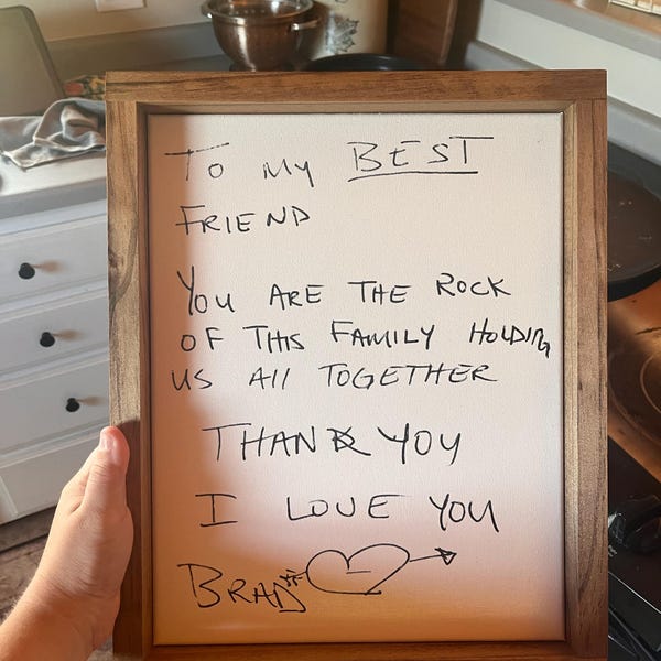 Handwriting Printed on Canvas — Framed, Unframed, or Rope Board Option ...